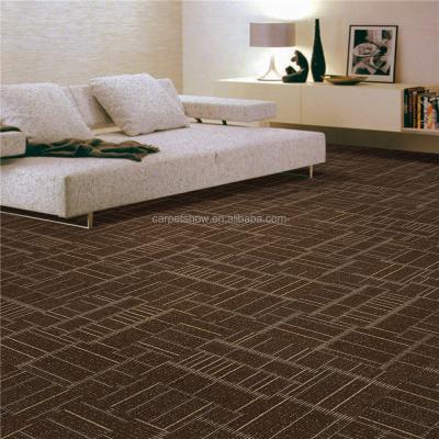 China 460 g/sqm Pile Weight 100% PP Stripe Design Carpet Tile for Office Hotel Projects for sale