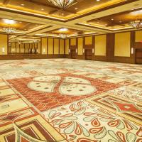 China Customized Color Puzzle Pattern Axminster Hotel Flooring Carpeting in Yellow and Red for sale