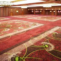 China Customized Color Puzzle Pattern Axminster Hotel Flooring Carpeting in Yellow and Red for sale