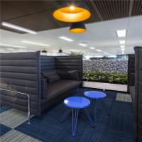 China 50x50cm PP Loop Pile Carpet Tile for Office Hotel Home Bedroom Floors in Stripe Pattern for sale