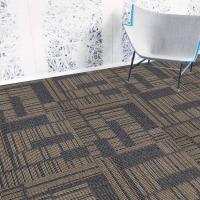 China Commercial Cut Pile Nylon Carpet Tile Square Striped Pattern for Office and Hotel Rooms for sale