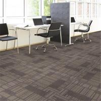 China Commercial Cut Pile Nylon Carpet Tile Square Striped Pattern for Office and Hotel Rooms for sale