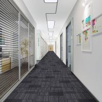 China Commercial Cut Pile Nylon Carpet Tile Square Striped Pattern for Office and Hotel Rooms for sale
