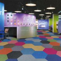 China Modern 50x50 Hexagon Nylon Carpet Tile in 40 Colors Perfect for Offices and Hotels for sale