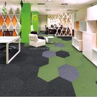 China Modern 50x50 Hexagon Nylon Carpet Tile in 40 Colors Perfect for Offices and Hotels for sale