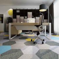 China 550g/sqm Pile Weight Office Hexagon Shape Nylon Decorative Carpet Tiles for Flooring for sale