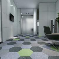China 550g/sqm Pile Weight Office Hexagon Shape Nylon Decorative Carpet Tiles for Flooring for sale