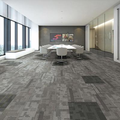 China Commercial Office Interlocking Carpet Tiles 100% Nylon with PVC fiber glass Backing for sale