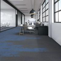 China Square PVC Backing Soundproof Office Commercial Carpet Tiles 25x100cm for Camping for sale