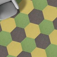 China Machine Tufted Hexagon DIY Color Commercial Carpet Tile for Office Floor Improvement for sale