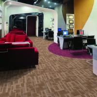 China Non woven back purple carpet tile commercial and square shape with beautiful pattern for sale
