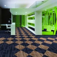 China Non woven back purple carpet tile commercial and square shape with beautiful pattern for sale