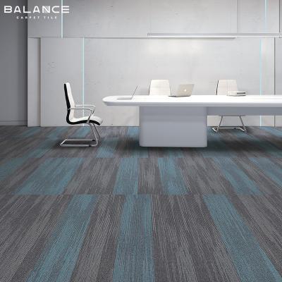 China Striped MACHINE MADE Stock 100% Nylon Pvc Backing Conference Acoustic 50x50 Carpet Tiles for sale