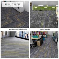 China Modern Style Striped Design Office Carpet Tiles with PVC Backing and 100% Resilya Nylon for sale