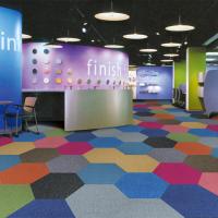 China Plain Hexagon Floor Kindergarten Carpet Tiles with Medium Pile Height and Modular Design for sale