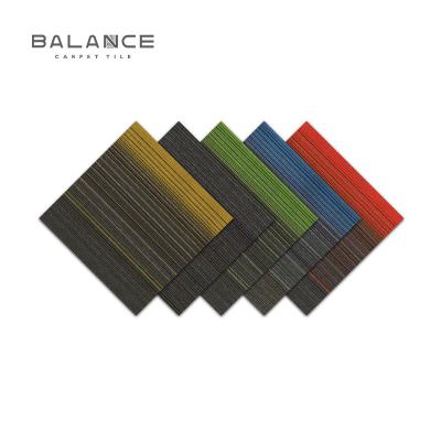 China 50x50 Plaid Pattern Bitumen/PVC Backing Soundproof Washable Square Office Room Carpet Tiles for sale