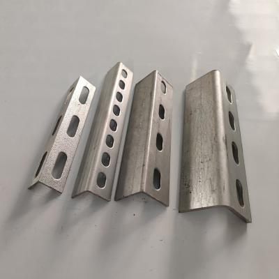 China Hot Dipped Galvanized Steel Perforated Slotted Angle Iron Gi Angles Steel bar for Garage Door for sale