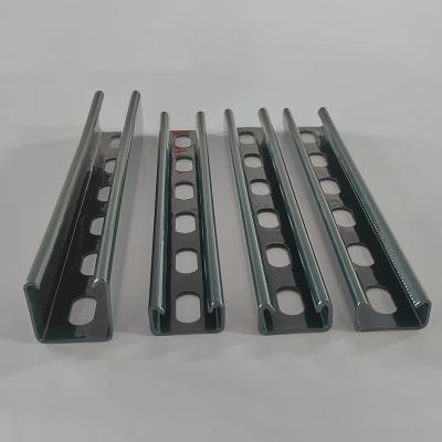 China 41×21mm Powder Coated C Channel Dark Green Metal Strut Channel for sale