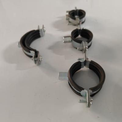 China Galvanized Steel O Type Pipe Clamp with Rubber Lining for HVAC Plumbing for sale