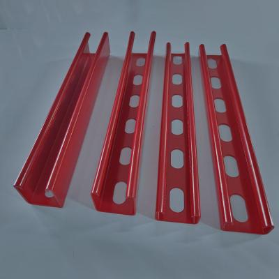 China Red Powder Coated C Channel Strut 1.5mm / 2.0mm For Fire Protection System for sale