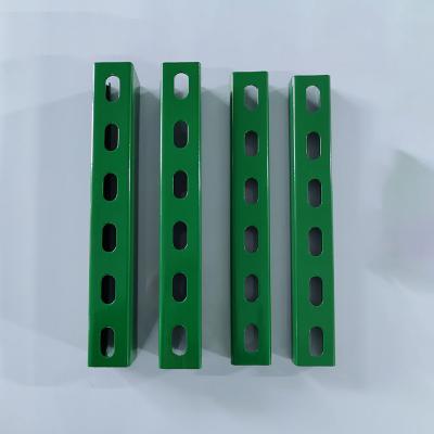 China Green Powder Coated C Steel Unistrut Slotted Channel Q235B Perforated For Solar Mounting Bracket for sale