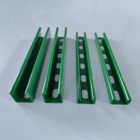 China Custom Green Sprayed C Type Unistrut Channels Slotted For Industrial Support Systems for sale