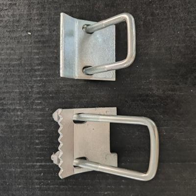 China Serrated Unistrut Beam Clamps With U Bolt Anti Slip Toothed Pressure Plate for sale