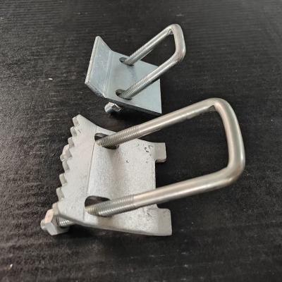 China Strut Channel Serrated Strut Beam Clamp With U Bolt Anti Slip Toothed Pressure Plate for sale