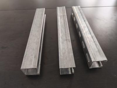 China 41×41 Pre-Galvanized Ribbed Slotted C Strut, Heavy-Duty Solar & Electrical Equipment Support Frame for sale