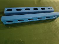 China Unistrut Channels Blue Powder Coated Slotted C Steel Channel with Pre Punched Slots for Assembly of Bracket and Support Systems for sale