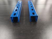 China Unistrut Channels Modular Blue Powder Coated Slotted C Steel Channel Made from Carbon Steel for Long Lasting Performance for sale