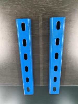 China Unistrut Channels Modular Blue Powder Coated Slotted C Steel Channel Made from Carbon Steel for Long Lasting Performance for sale