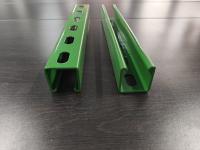 China Unistrut Channels Powder Coated Green C Type Steel Profile Slotted Strut Channel for Modular Assembly and HVAC Suspension Support for sale