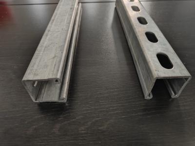 China 41×41 Pre-Galvanized Square-Edge Rib-Reinforced Serrated (Flowered) C Channel Steel | Solar Mounting Rail for Medium & Heavy-Duty Applications for sale