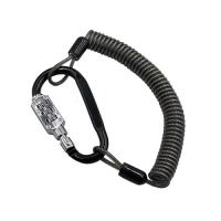 China TPU Plastic Spring Tool Leash With Carabiner Combination Lock For Helmet Safety for sale