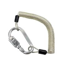 China TPU Plastic Spring Tool Leash With Carabiner Combination Lock For Helmet Safety for sale