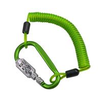 China TPU Plastic Spring Tool Leash With Carabiner Combination Lock For Helmet Safety for sale