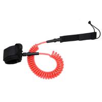 China Customized Bungee Coiled SUP Leash TPU Elastic Heavy Duty Attach To Ankle for sale