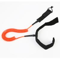 China Customized Bungee Coiled SUP Leash TPU Elastic Heavy Duty Attach To Ankle for sale