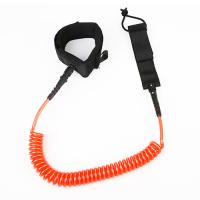 China Customized Bungee Coiled SUP Leash TPU Elastic Heavy Duty Attach To Ankle for sale