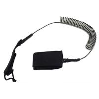China Waterproof Black Core Clear Cover Urethane Coiled SUP Leash Leg Rope for sale