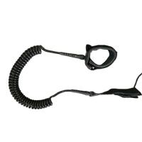 China Pure Black Surfboard Leg Rope 7mm Coiled Leash 1.5m Long Stainless Steel Swivels for sale
