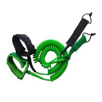 China 10 Feet Security Surboard Surf Coiled Leash PU With Wristband / Rope Loop for sale