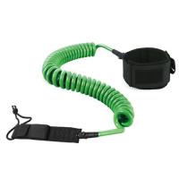 China 10 Feet Security Surboard Surf Coiled Leash PU With Wristband / Rope Loop for sale