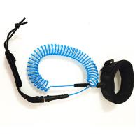 China Custom TPU Coiled Surfboard Leash 10FT 7mm Cord Stainless Steel Swivels for sale