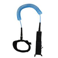 China Custom TPU Coiled Surfboard Leash 10FT 7mm Cord Stainless Steel Swivels for sale