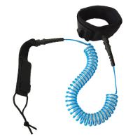 China Custom TPU Coiled Surfboard Leash 10FT 7mm Cord Stainless Steel Swivels for sale