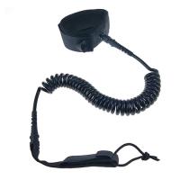 China 10ft Stretchable Coiled SUP Leash 7mm PU Cord Stainless Steel Hardware for sale