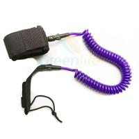 China 10ft Stretchable Coiled SUP Leash 7mm PU Cord Stainless Steel Hardware for sale