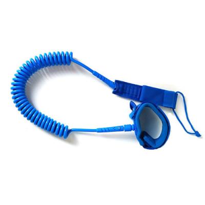 China Custom Blue TPU Elastic Kayak Paddle Leash 70cm Stretch 3m Stainless Steel Swivels for sale